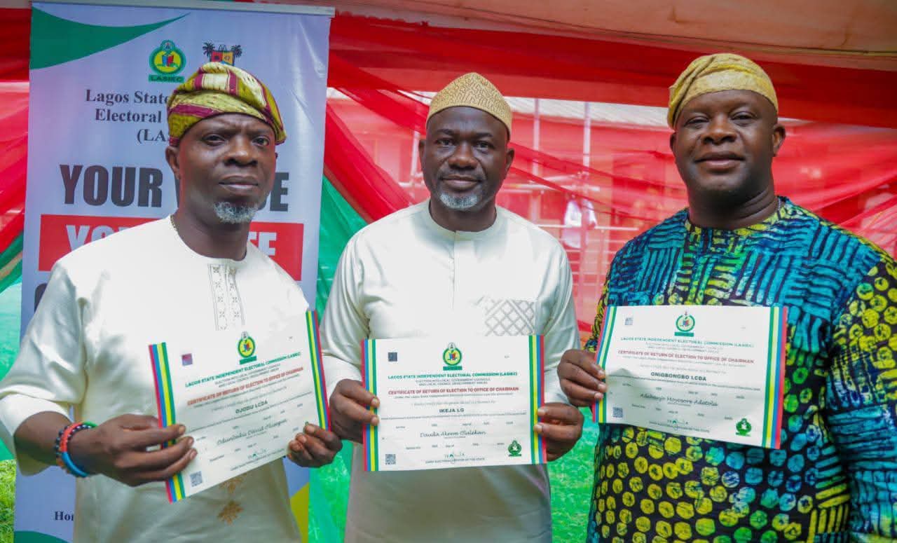 LASIEC presents Certificate of Return to 57 Lagos Local Govt Councils ...